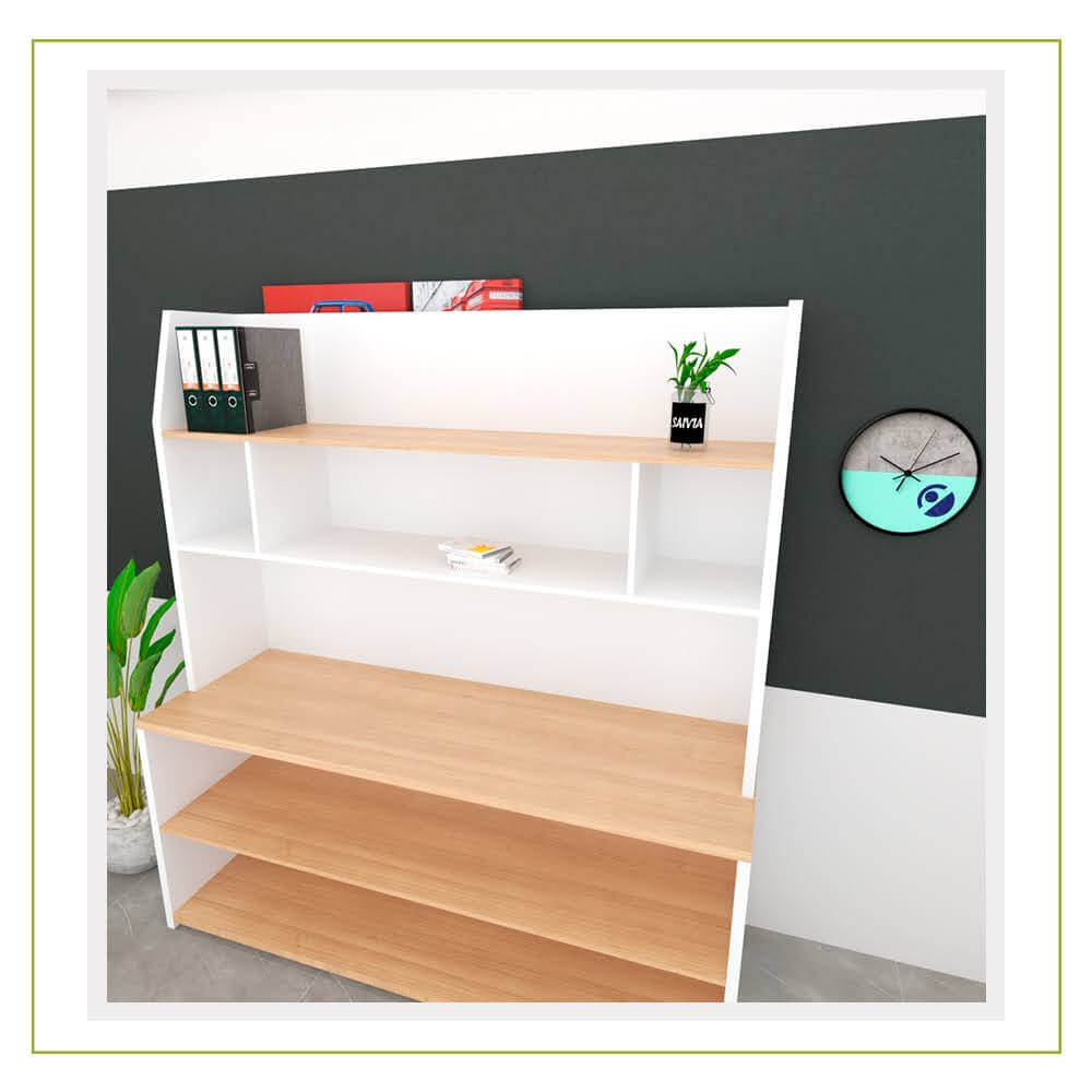 Librero Superior con 3 Espacios Libres Centrales grandes Moka - Equipos ...